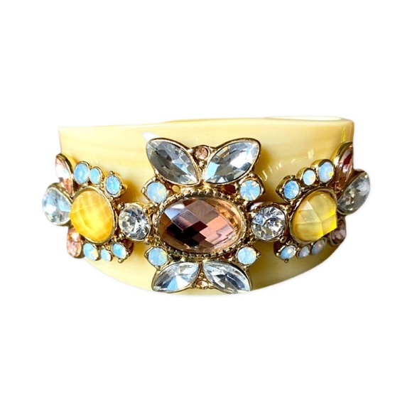 Fashion Jewelry | Jewelry | Crystal Resin Cuff Floral Bracelet | Poshmark